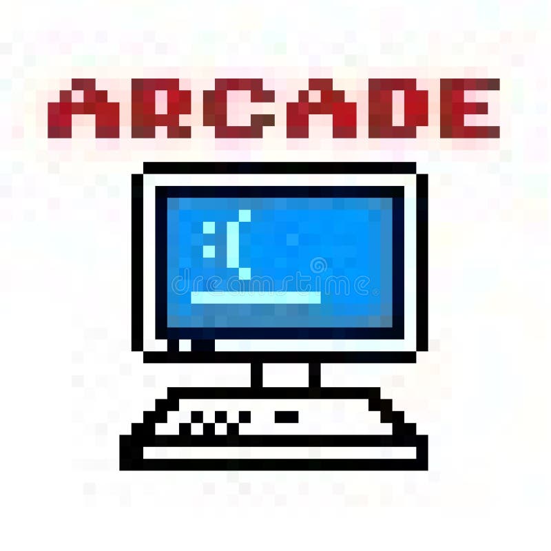 Arcade Blue Screen 8-bit Retro Game Stock Illustration - Illustration ...