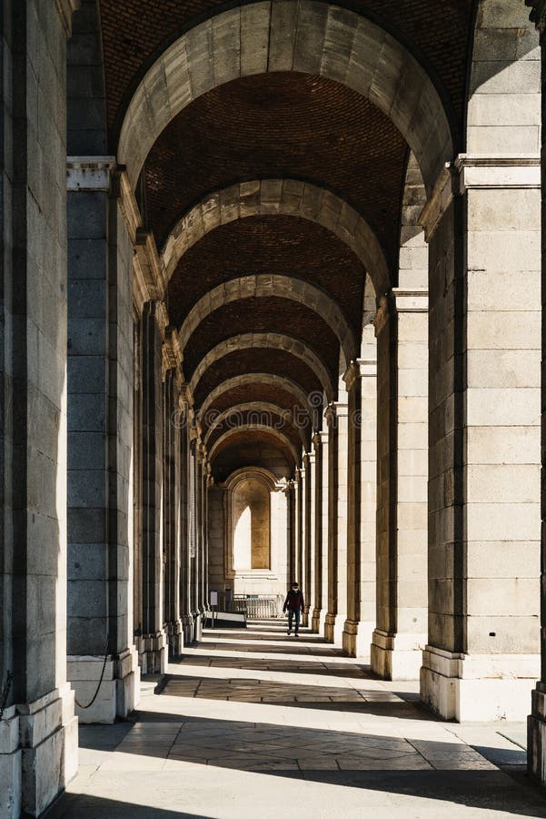 Arcade with Brick Vaults in Royal Palace in Madrid Editorial Stock ...