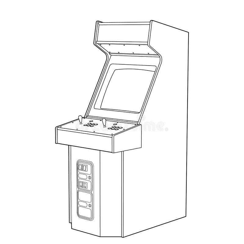 Arcade Cabinet or Arcade Machine, Left Oblique View Stock Vector ...