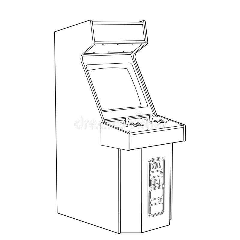 Arcade Cabinet or Arcade Machine, Right Oblique View Stock Vector ...