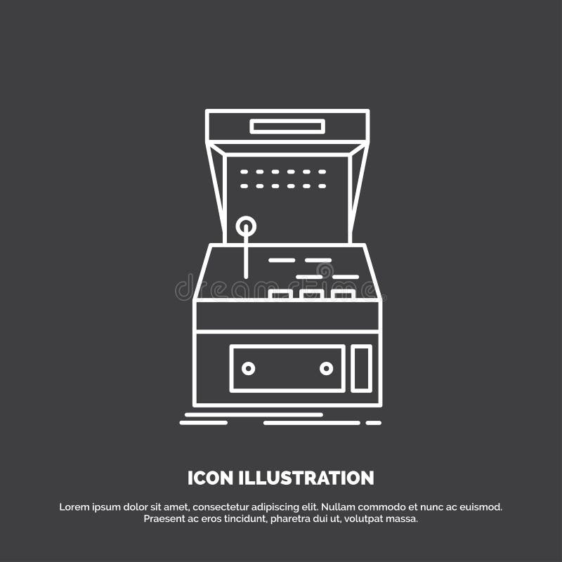 Arcade, Console, Game, Machine, Play Icon. Line Vector Symbol for UI ...