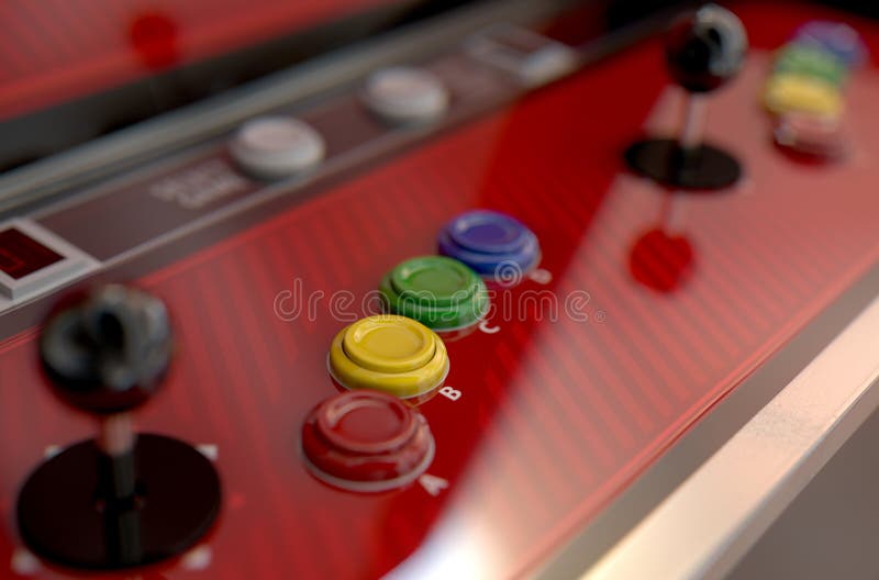 Arcade Control Panel with Joystick and Buttons Stock Illustration ...
