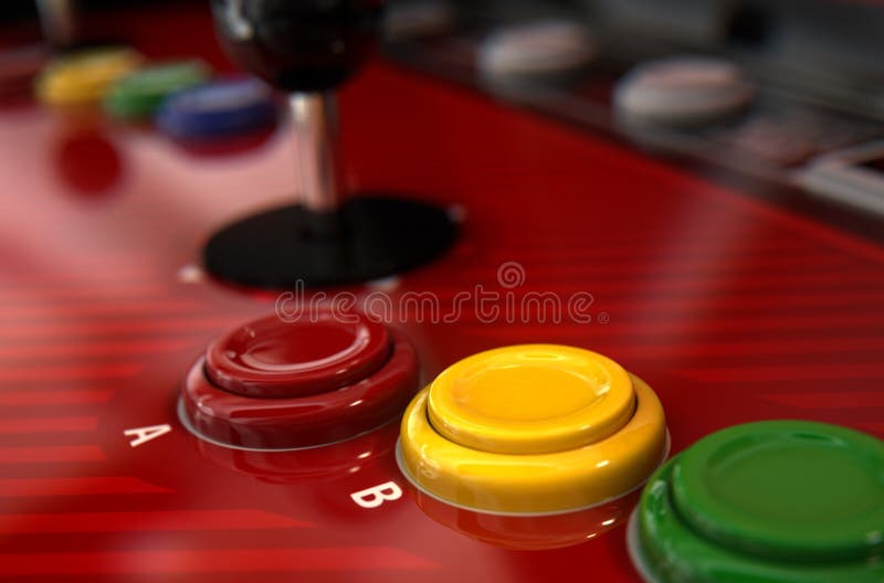 Arcade Control Panel with Joystick and Buttons Stock Illustration ...