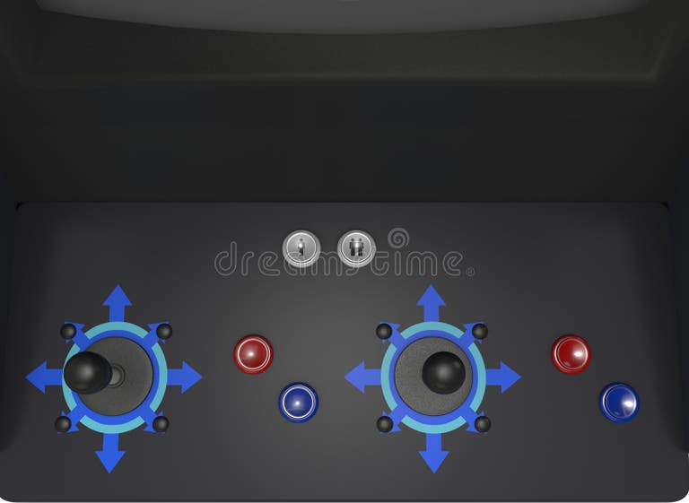 Arcade Controls Top View stock illustration. Illustration of recreation ...