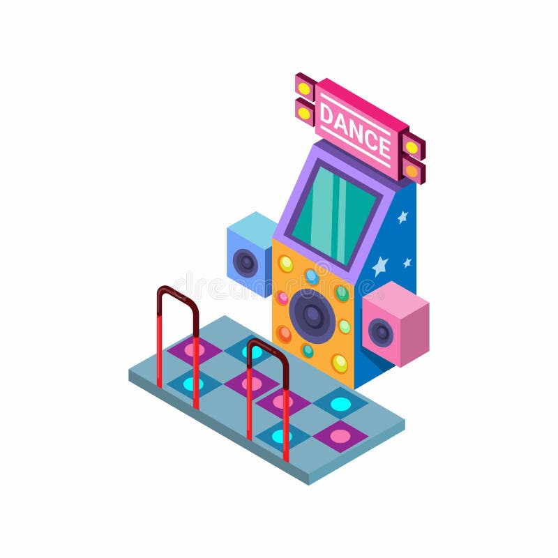 Arcade Dance Game Machine Symbol Isometric Illustration Vector Stock ...