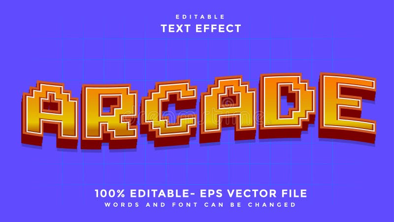 Arcade Editable Text Effect Design, Effect Saved in Graphic Style Stock ...