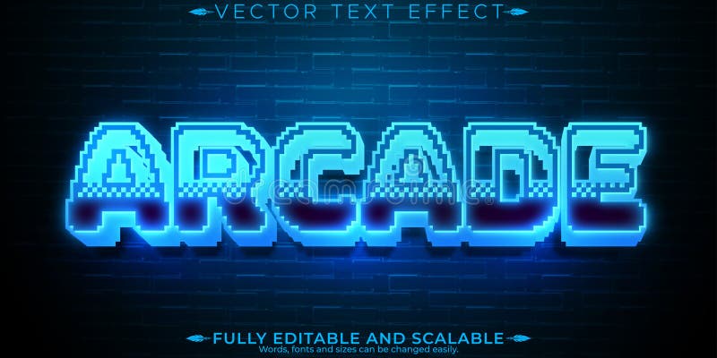 Arcade Editable Text Effect, Editable Game and Retro Text Style Stock ...