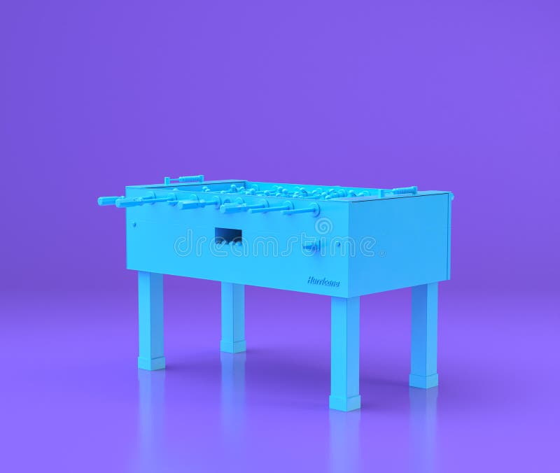 Arcade Foosball Table, Entertainment Center Objects in Purple Flat Room ...