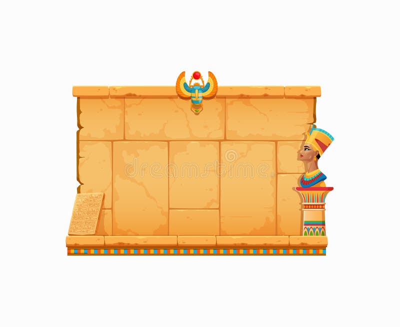 Arcade Game Frame, Ancient Egypt Stone Wall, GUI Stock Vector ...
