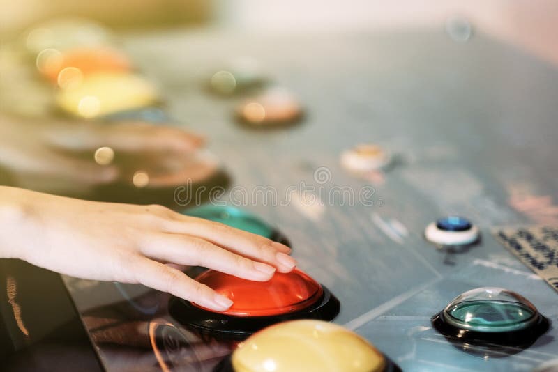 Arcade game stock image. Image of play, button, machine - 147225821