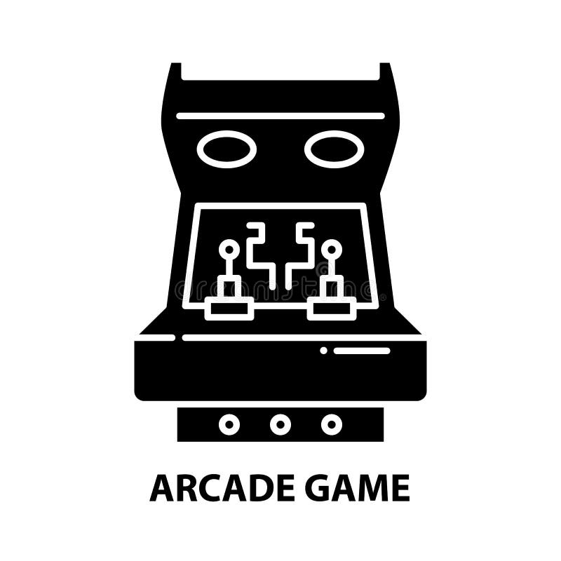 Arcade Game Symbol Icon, Black Vector Sign with Editable Strokes ...
