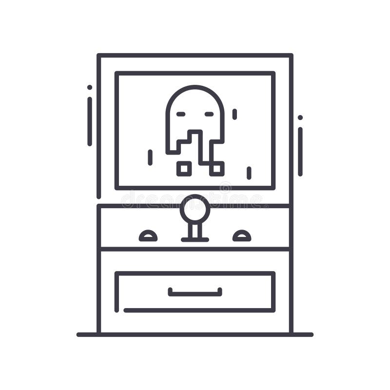 Arcade Game Symbol Icon, Black Vector Sign with Editable Strokes ...