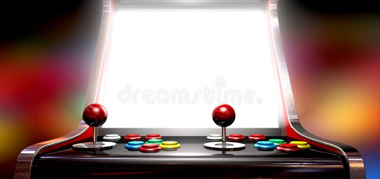 Arcade Game with Illuminated Screen Stock Photo - Image of navigate ...