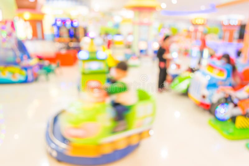 Arcade Game Machine Shop Blur Background with Bokeh Image. Stock Image ...