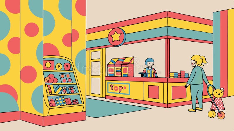 Arcade Game Machine and Teddy Bear, Retro Entertainment Fun. Vector ...