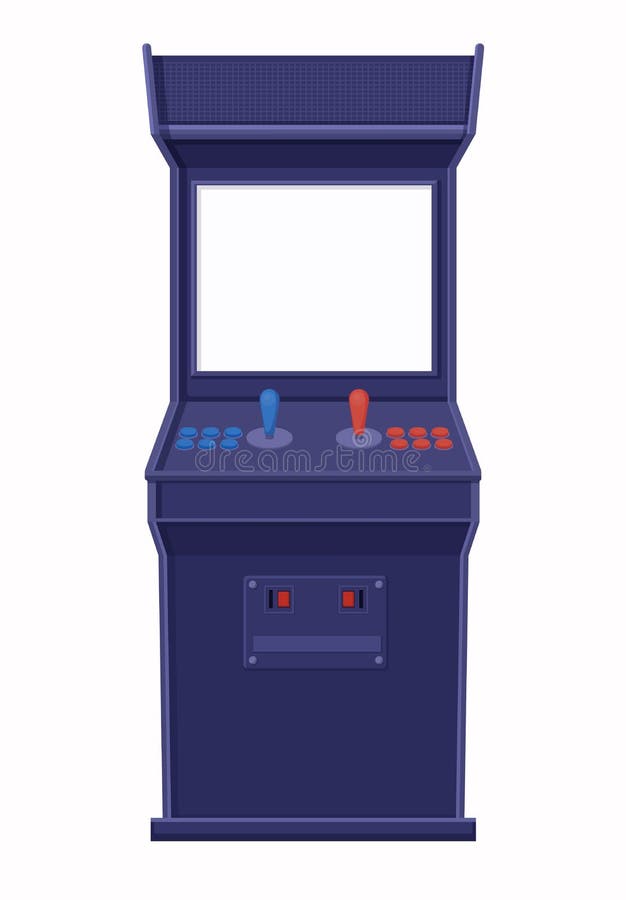 Arcade Game Machine Template. Retro Blue Console with Blank Screen ...