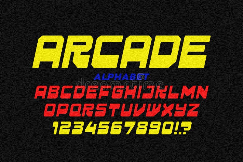 Arcade Game Retro Style Font Design Stock Vector - Illustration of ...