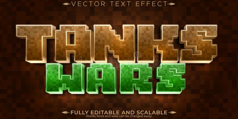 Arcade Game Text Effect, Editable 8bit and Tank War Text Style Stock ...