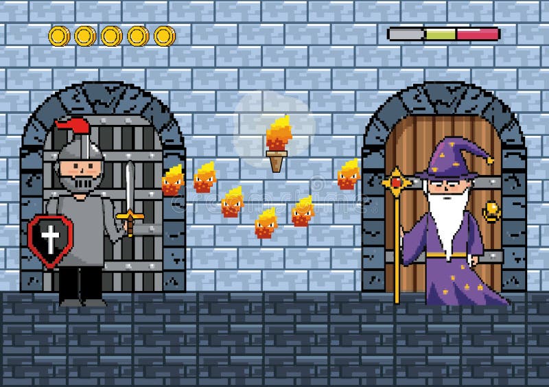 Fire pixel art stock vector. Illustration of burn, spark - 255460400