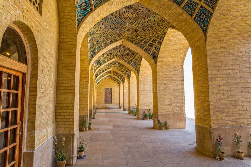 Nasir Al-Mulk Mosque Arcade Stock Image - Image of ornamental, shiraz ...