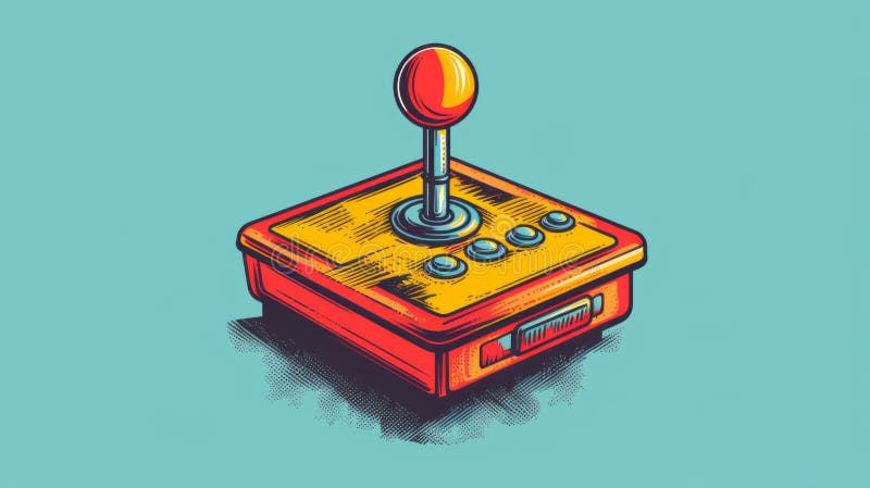 Arcade Joystick Illustration Retro Style 80s. Generative AI Stock ...