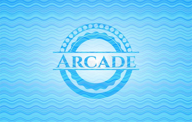 Arcade Light Blue Water Wave Emblem Background. Vector Illustration ...