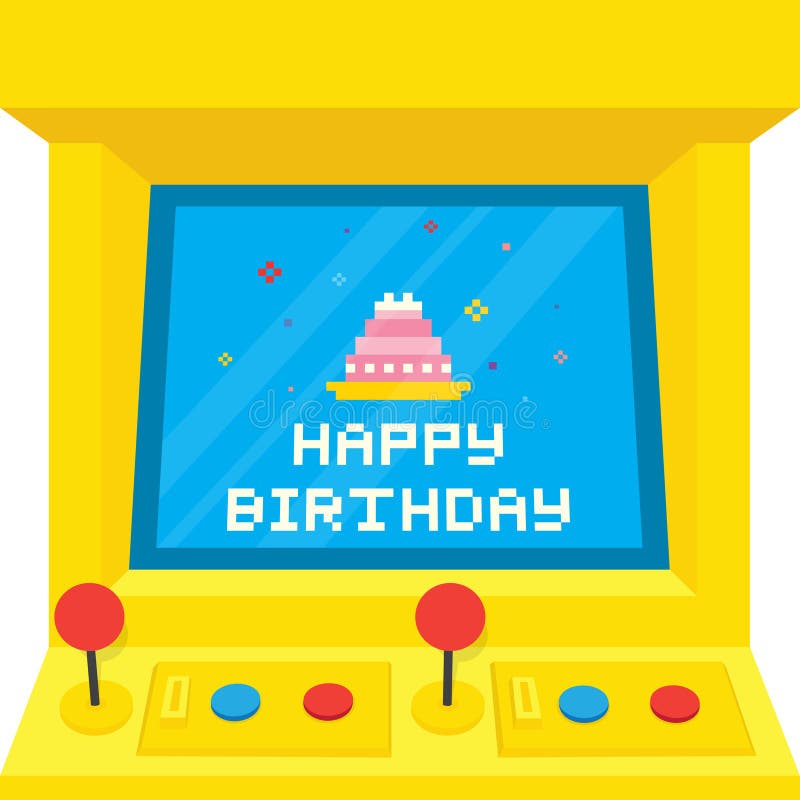 Arcade Machine Cake Birthday Stock Vector - Illustration of design ...