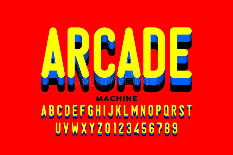 Arcade game style font stock vector. Illustration of design - 222984298