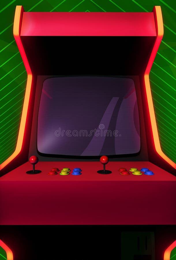 Arcade Game Machine, Front View Graphics Background Stock Illustration ...
