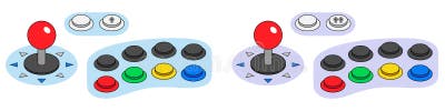 Arcade Machine Joystick and Buttons Layout for Two Players Stock Vector ...