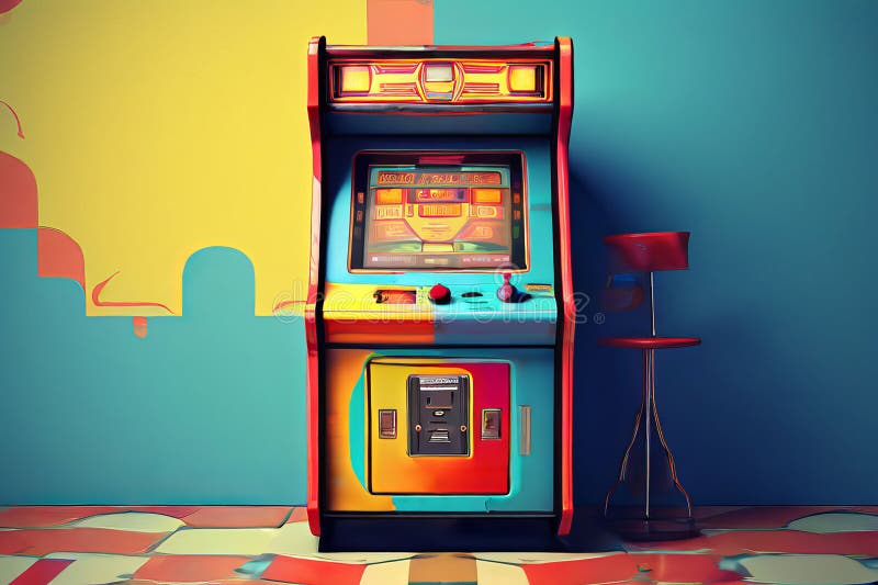 Arcade Machine a Stylized Image of an Arcade Machine with a Colo Stock ...