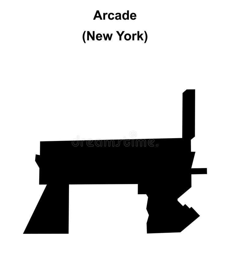 Arcade outline map stock vector. Illustration of vector - 387613138