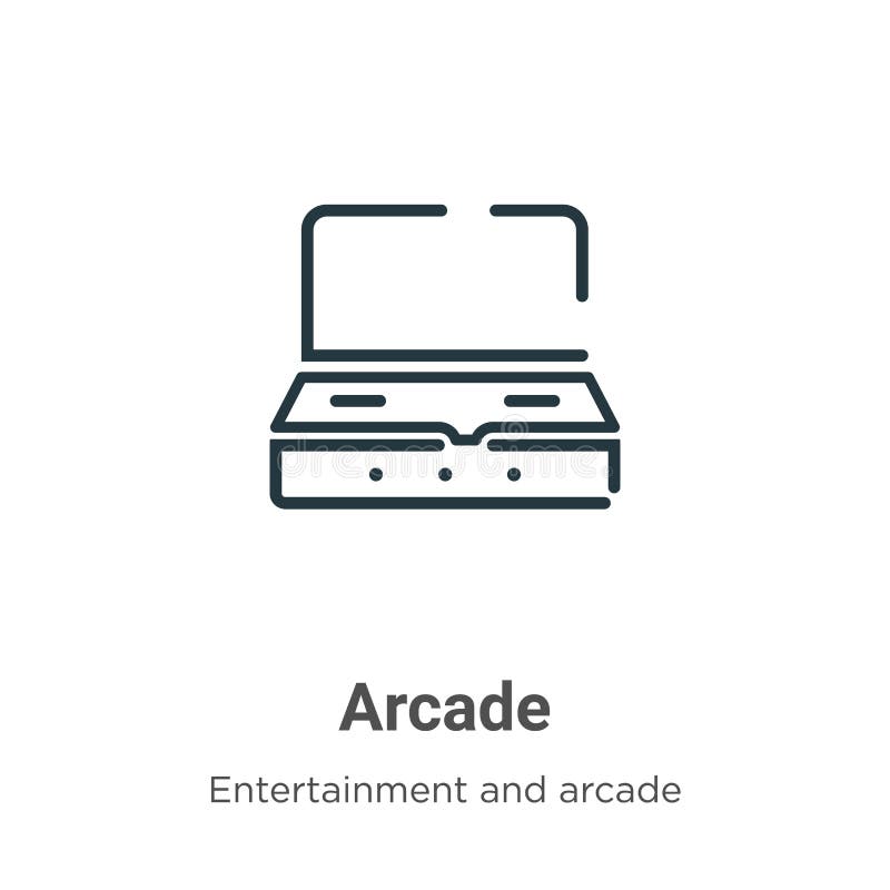 Arcade Outline Vector Icon. Thin Line Black Arcade Icon, Flat Vector ...