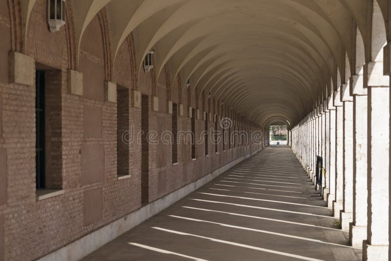 Arcade Perspective in Aranjuez Spain Stock Image - Image of corridor ...