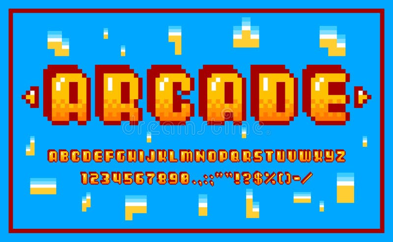 Arcade Pixel Font, 8 Bit Game Type or Typeface Stock Vector ...