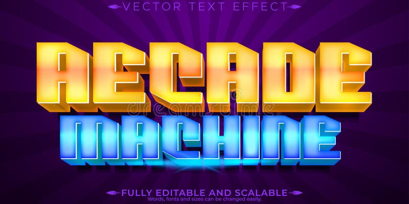 Arcade Pixel Text Effect, Editable Game Machine and Retro Text Style ...