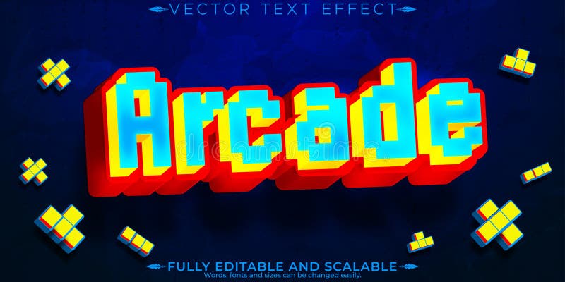 Arcade Pixel Text Effect, Editable Game Machine and Retro Text Style ...