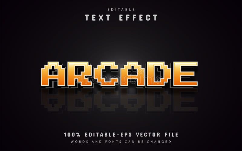 Arcade pixel text effects stock vector. Illustration of vector - 256125422