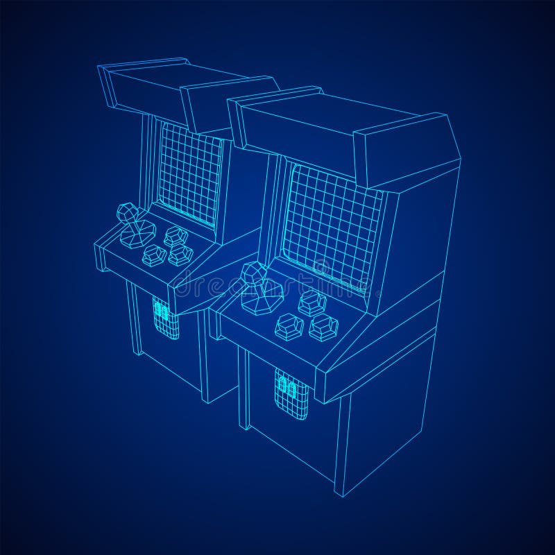 Arcade Retro Game Machine Vector Stock Vector - Illustration of vintage ...