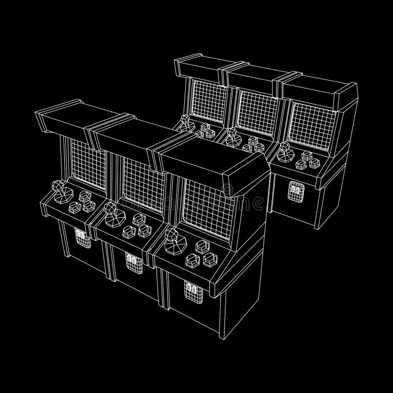 Arcade Retro Game Machine Vector Stock Vector - Illustration of ...