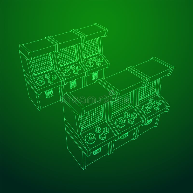 Arcade Retro Game Machine Vector Stock Image - Image of machine, play ...