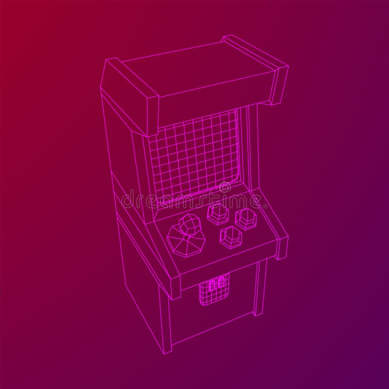 Arcade Retro Game Machine Vector Stock Illustration - Illustration of ...