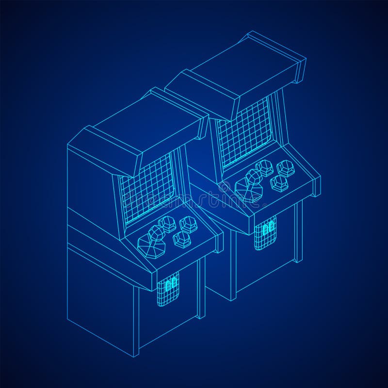 Arcade Retro Game Machine Vector Stock Vector - Illustration of graphic ...