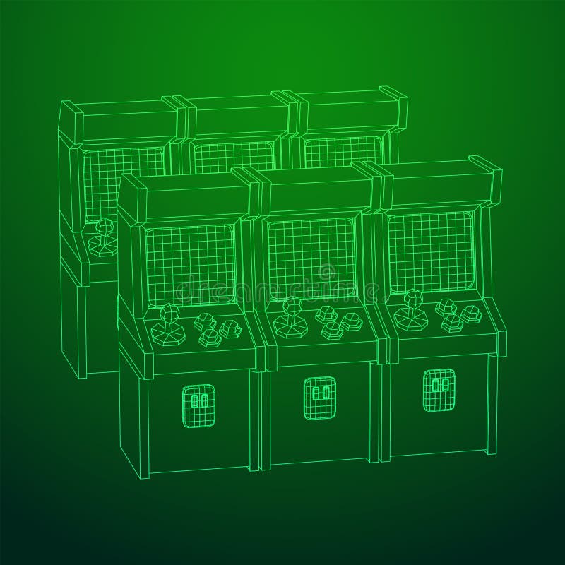 Arcade Retro Game Machine Vector Stock Vector - Illustration of monitor ...