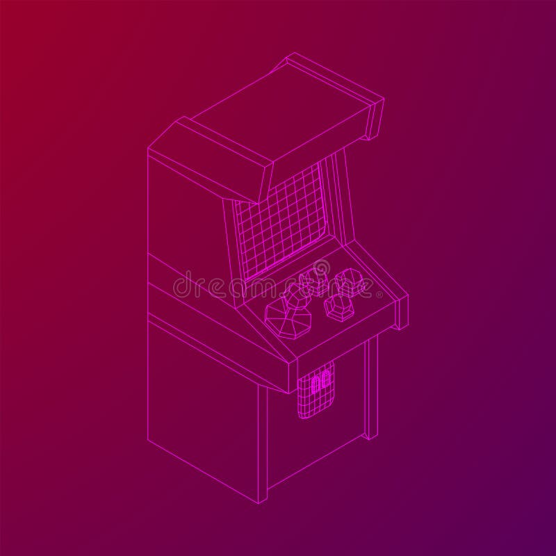 Arcade Retro Game Machine Vector Stock Vector - Illustration of machine ...
