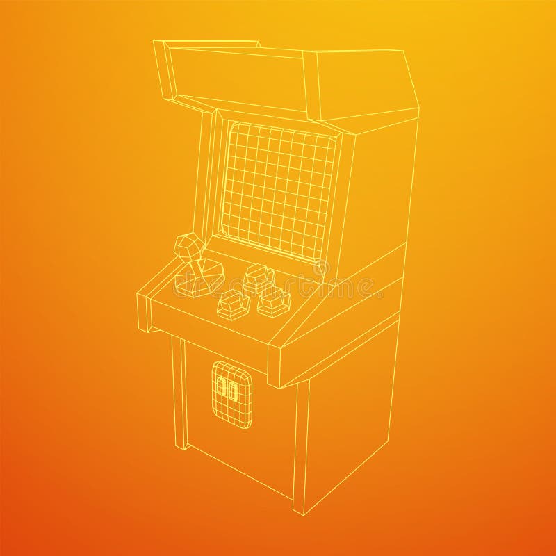 Arcade Retro Game Machine Vector Stock Vector - Illustration of screen ...