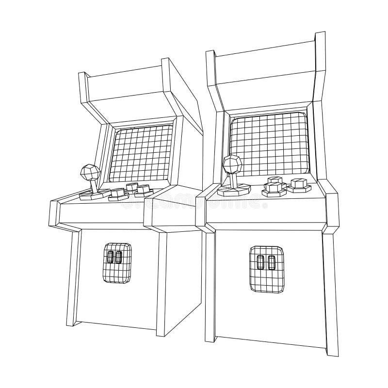 Arcade Retro Game Machine Vector Stock Vector - Illustration of classic ...