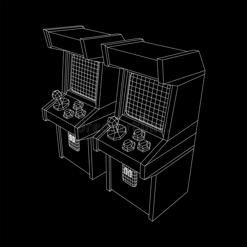 Arcade Retro Game Machine Vector Stock Vector - Illustration of control ...