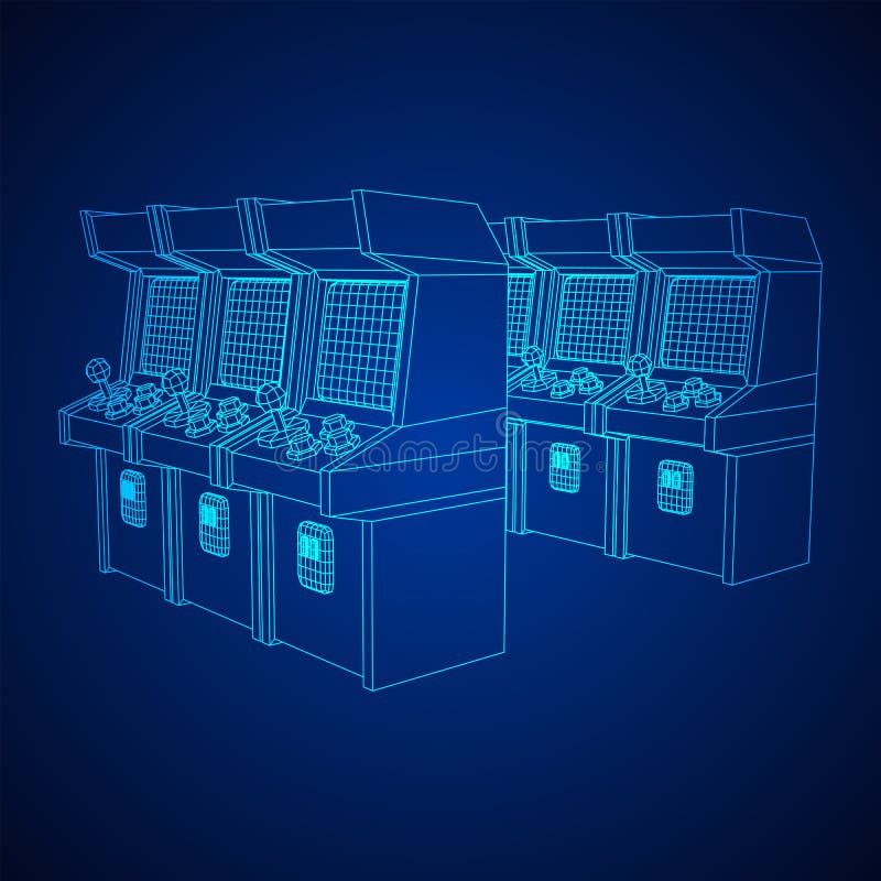 Arcade Retro Game Machine Vector Stock Vector - Illustration of screen ...