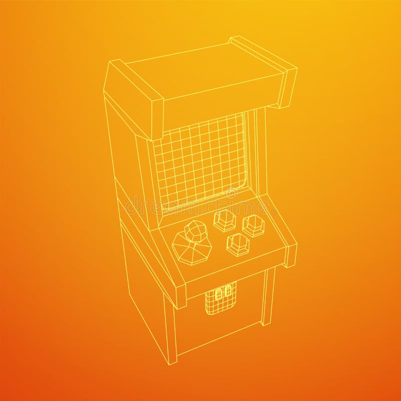Arcade Retro Game Machine Vector Stock Vector - Illustration of classic ...